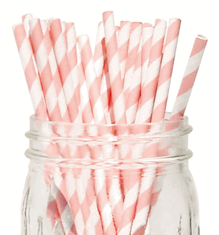 PASTEL PINK STRIPES Paper Straws – Lavender's Bake Shop